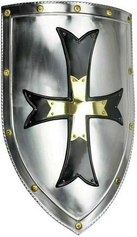 Medieval Knight Crusader Cross Shield Larp Reenactment Etsy