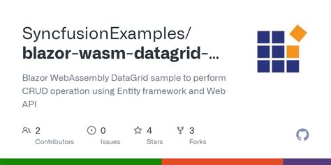 github syncfusionexamples blazor wasm datagrid efcore crud blazor