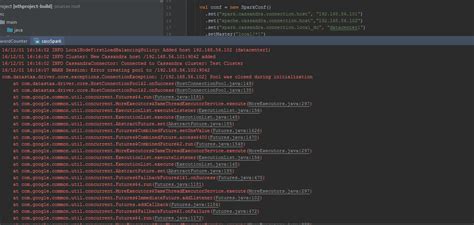scala spark cassandra connector error when one node is down stack