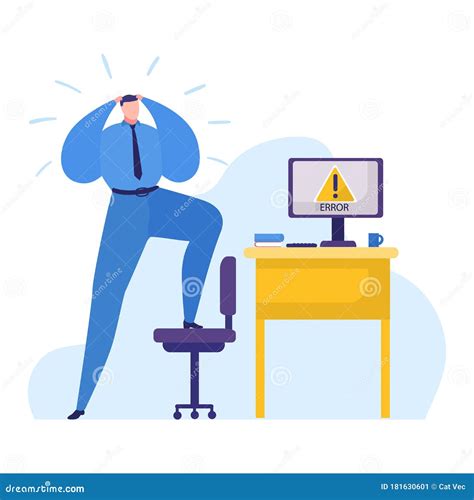 Work Problems Vector Illustration Cartoon Flat Businessman In Stress