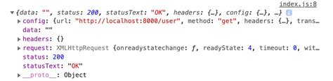javascript axios get request successful but data attribute empty