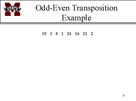 odd even transposition example