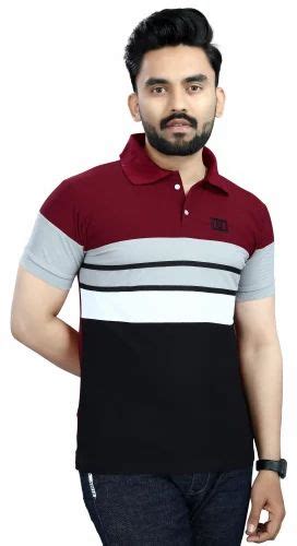 Mens Regular Fit Striped Polo T Shirts Poly Cotton At Rs 149 Piece