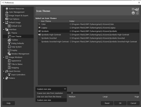 gimp toolbox creating a single column layout for toolbox