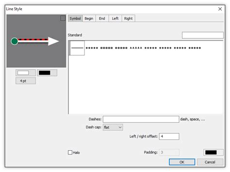 example line style with multiple effects