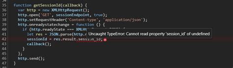 uncaught typeerror cannot read property session id of undefined