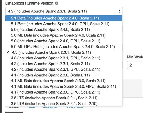 instructions of databricks runtime selection is not possible · issue