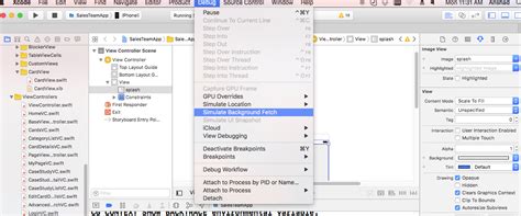 objective c ios background mode with xcode connected in debug mode