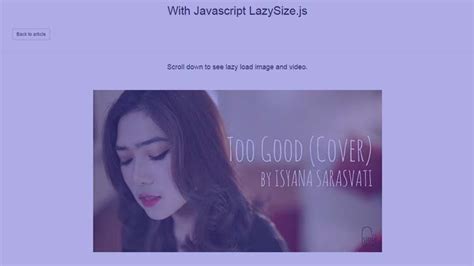lazy load image and embed responsive youtube video with javascript