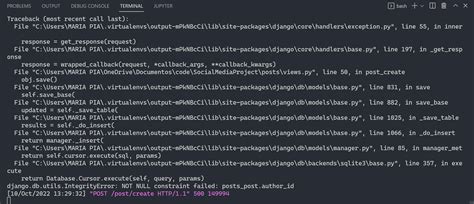 python why does adding user to my model gives me an internal server
