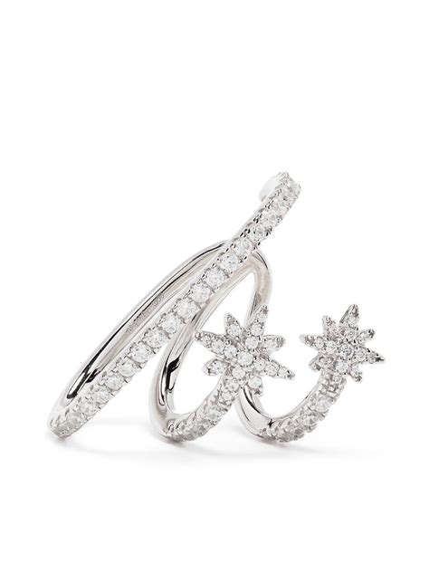 Apm Monaco Crystal Embellished Ear Cuff Silver Editorialist