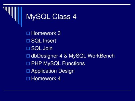 ppt class 4 php mysql powerpoint presentation free download id 2939600
