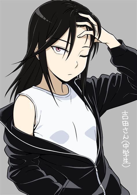 Safebooru 1girl Bangs Black Hair Closed Mouth Delinquent Earrings