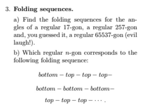 solved 3 folding sequences a find the folding sequences for the