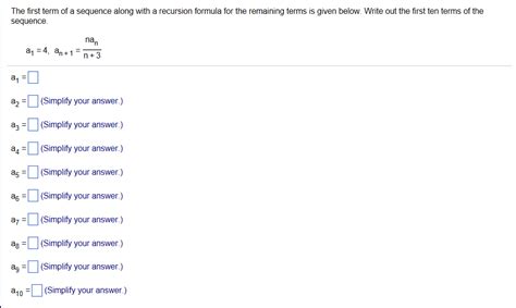 solved the first term of a sequence along with a recursion