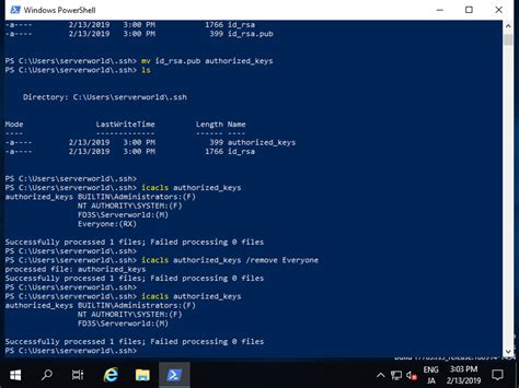 windows server 2019 openssh ssh key pair auth server