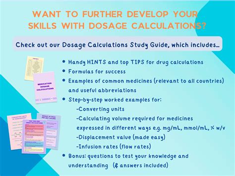 Medication Dosage Calculations Cheat Sheet Drug Calculation Formulas