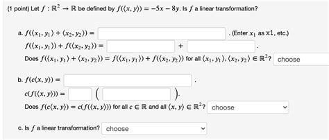 Solved 1 Point Let F R2 → R Be Defined By F X Y