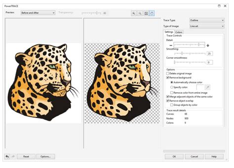 vectorization convert bitmaps to vector with powertrace corel
