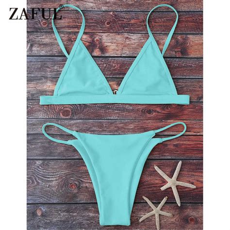 Zaful Bikini Swimwear Spaghetti Strap String Bikini Set Swimsuit Women