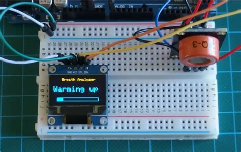 arduino breathalyzer using mq3 gas sensor and oled display