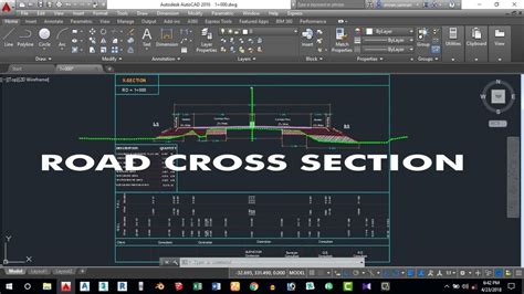 typical road cross section drawing