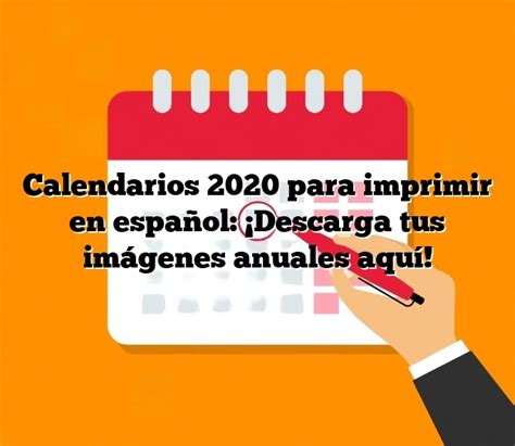 Calendarios 2020 Para Imprimir En Español ¡descarga Tus Imágenes
