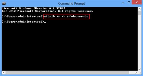 how to hide or unhide files and folders with command prompt
