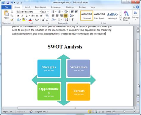 Swot Templates For Word