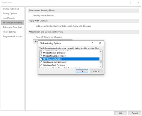 unable to preview pdf files in outlook without acrobat reader