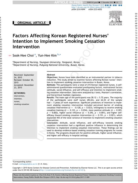 Pdf Factors Affecting Korean Registered Nurses Intention To