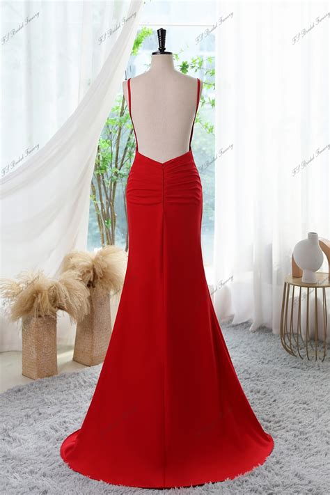 Spaghetti Straps Mermaid Prom Dress With Backless And Floor Length