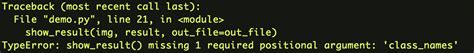 typeerror show result missing 1 required positional argument class