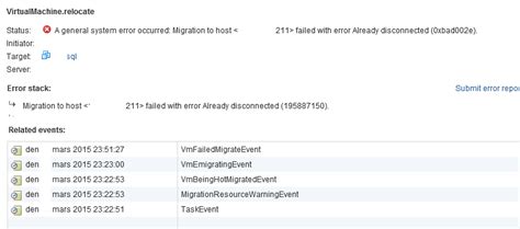 storage vmotion fails with error already disconnected virtualization