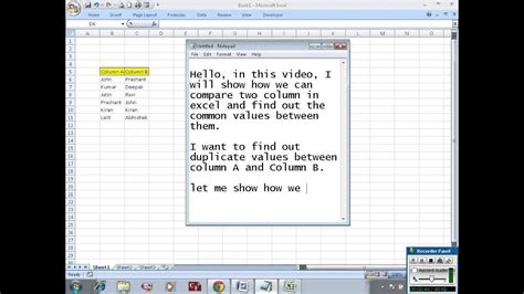 find out duplicate values between two columns in excel