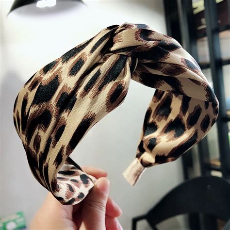 Ruoshui Woman Leopard Print Headbands Sexy Twist Knot Hairband Girls