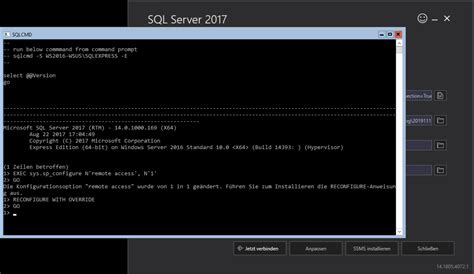 sql server 2019 express auf windows server core installieren remote
