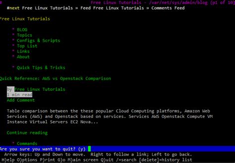 Top 5 Favorite Command Line Web Browsers For Linux Free Linux Tutorials
