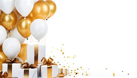 3d Luxo Dourado Branco Feliz Ano Novo Balões De Aniversário Confete