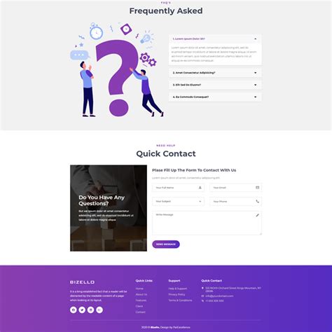 bizello responsive one page multipurpose template free download