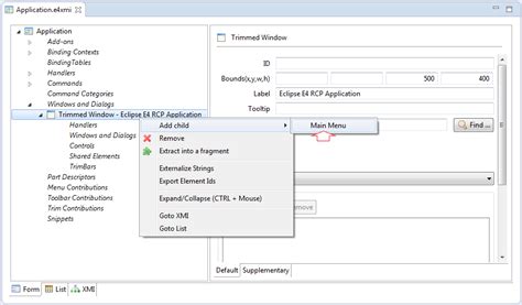 eclipse rcp 4 tutorial for beginners e4 workbench application