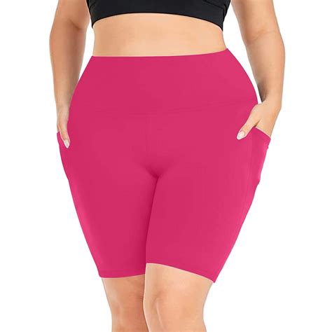 Plus Size Biker Shorts For Women With Pockets Buttery Soft High