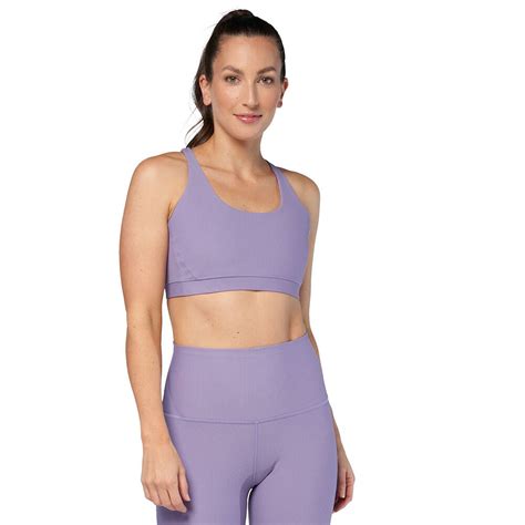 Ell And Voo Womens Trinity Ribbed Sports Bra Purple Xl Rebel Sport