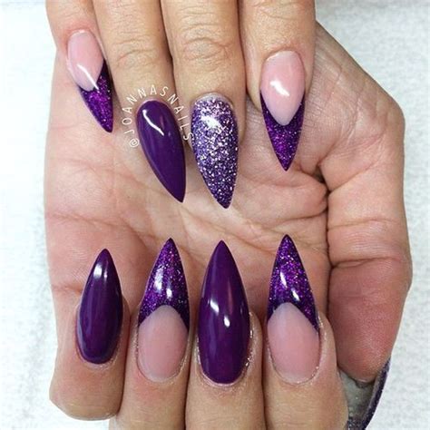 Stiletto Purple Glitter Nails Slay My Nails 👑 Qqueennvee