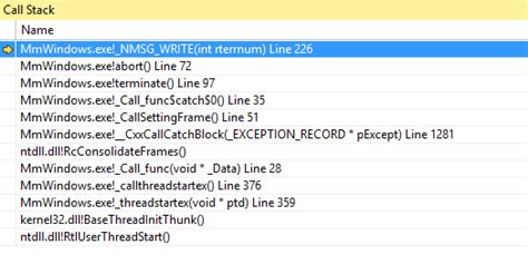 c two identical call stacks differ as they are shown by debugger