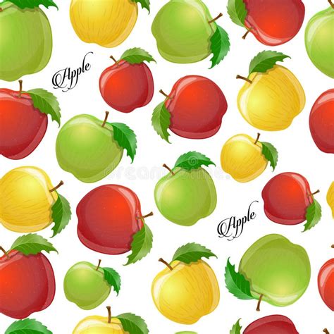 Seamless Pattern With Apples Stock Vector Illustration Of Pattern