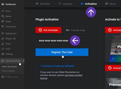 install activate and update codecanyon slider revolution