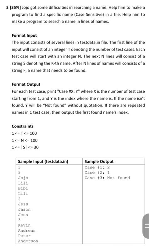 solved 3 [35 ] jojo got some difficulties in searching a
