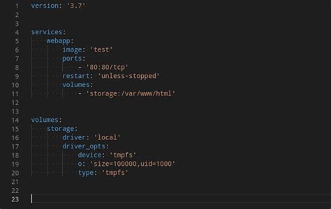what are the default options for docker volume driver opts stack