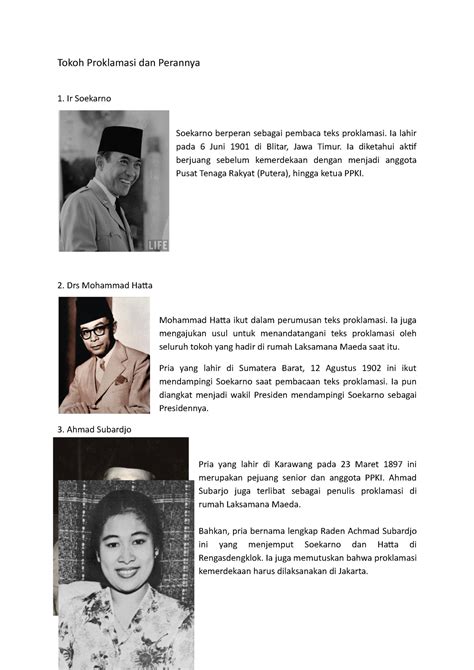 Gambar Tokoh Proklamasi Kemerdekaan Indonesia